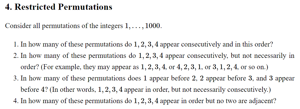 Solved 4. Restricted Permutations Consider all permutations | Chegg.com