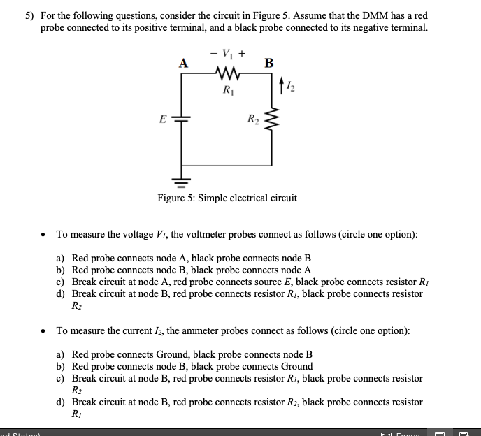 Solved 5) For the following questions, consider the circuit | Chegg.com