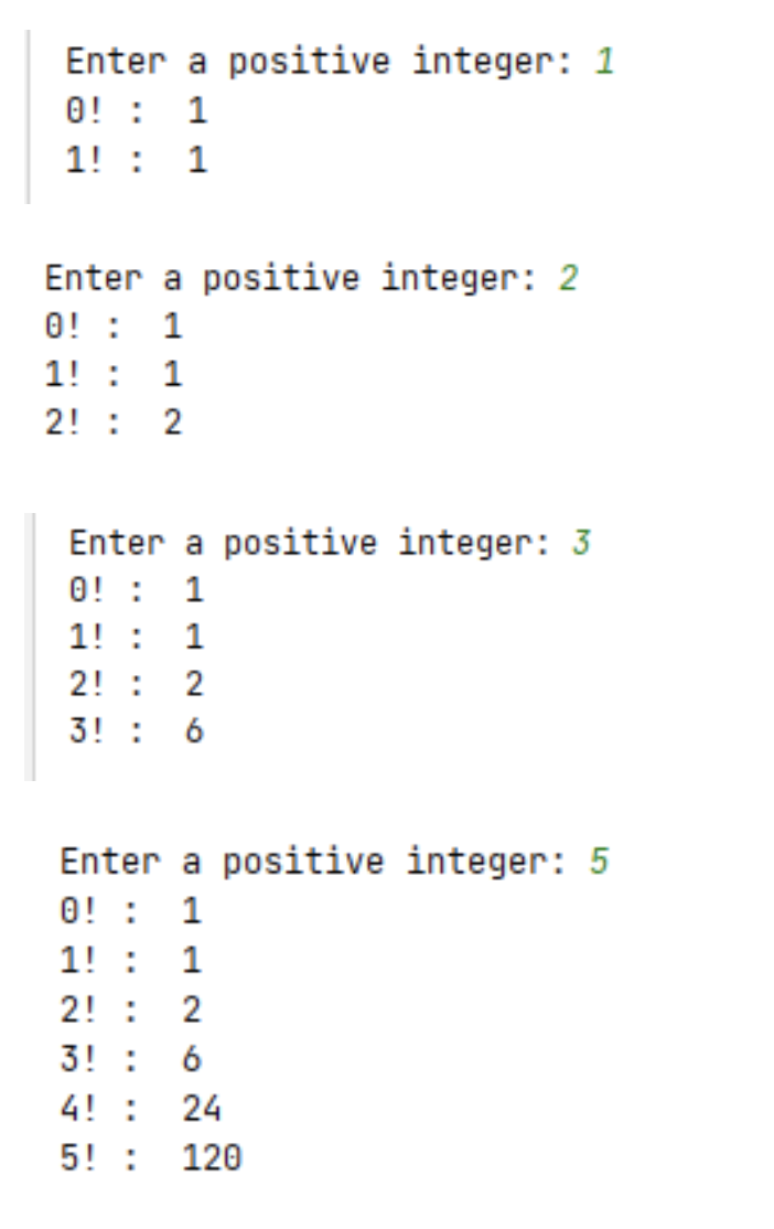 Solved Write a program to compute and display the factorial | Chegg.com
