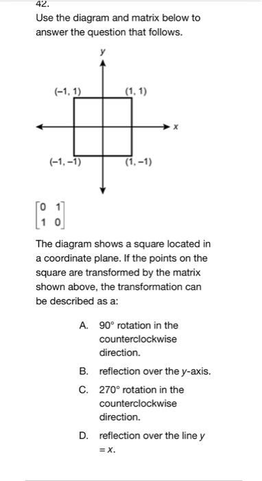 Solved 42 Use the diagram and matrix below to answer the | Chegg.com