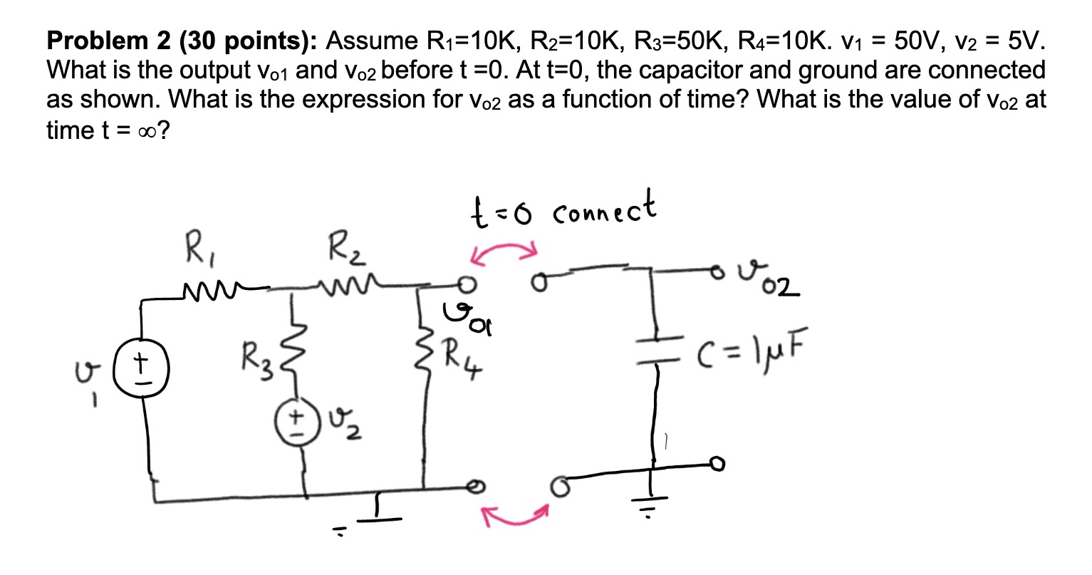 Solved Problem 2 (30 points): Assume R1=10 K,R2=10 K,R3=50 | Chegg.com