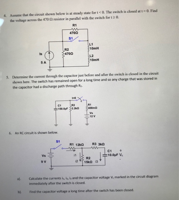 Solved 4 Assume That The Circuit Shown Below Is At Steady