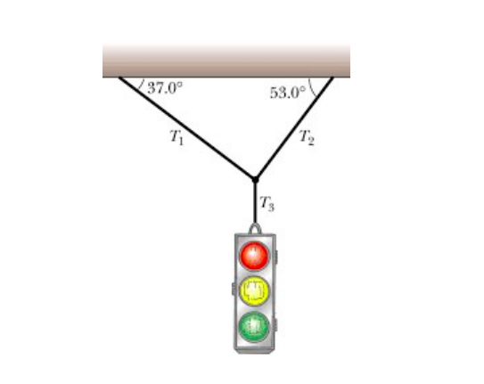 Solved Consider the hanging traffic light (m = 20 kg) shown | Chegg.com