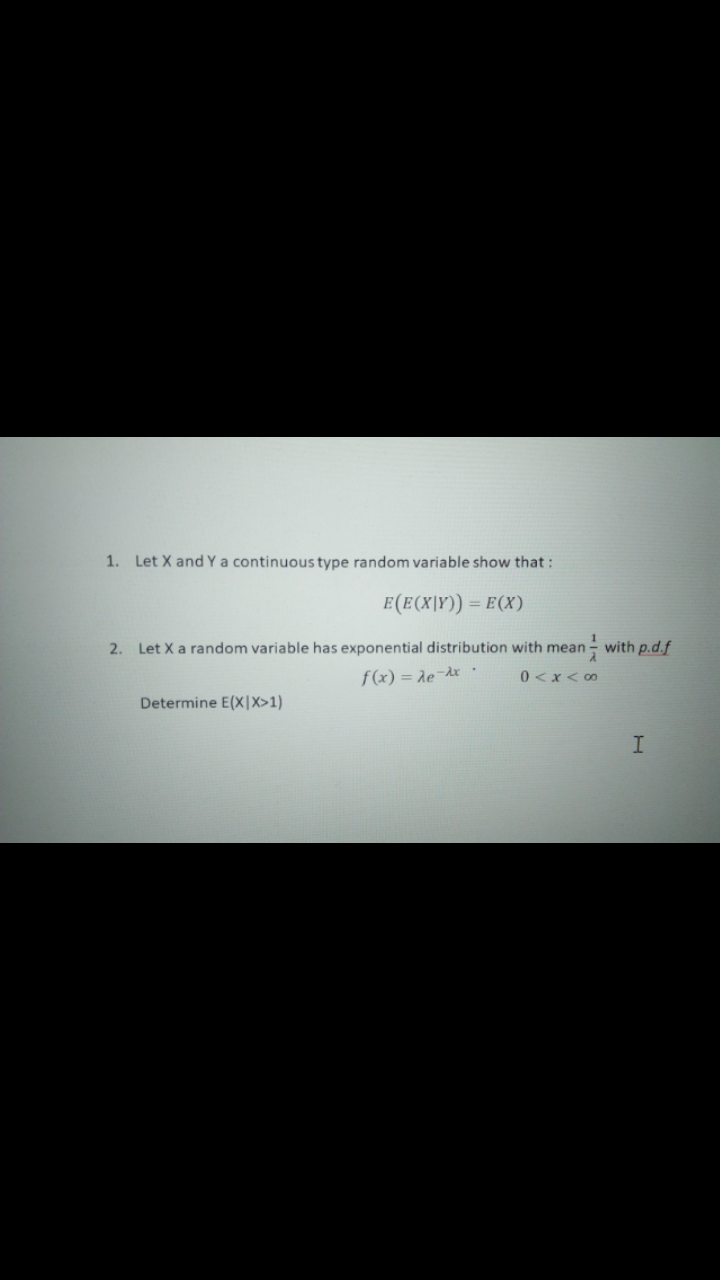 Solved 1. Let X and Y a continuous type random variable show | Chegg.com
