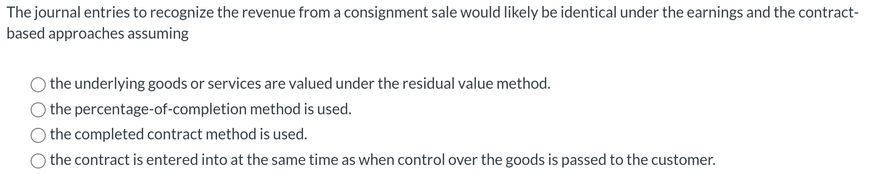 Solved The journal entries to recognize the revenue from a | Chegg.com