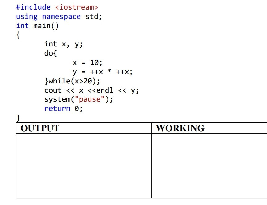 Solved #include using namespace std; int main() int x, y; | Chegg.com
