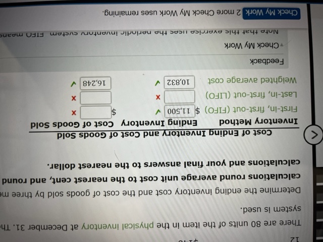 Solved Periodic inventory by three methods; cost of goods | Chegg.com