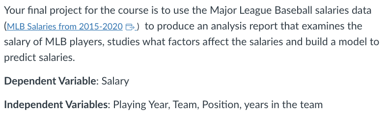 Solved Your final project for the course is to use the Major | Chegg.com