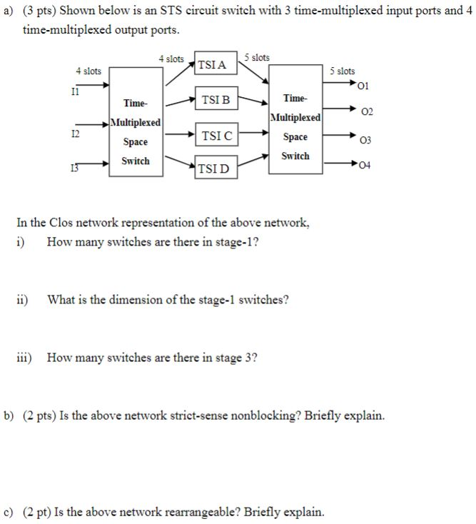 a) (3 pts) Shown below is an STS circuit switch with | Chegg.com