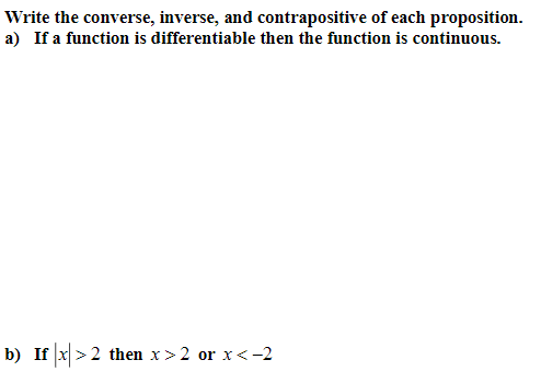 Solved Write the converse, inverse, and contrapositive of | Chegg.com