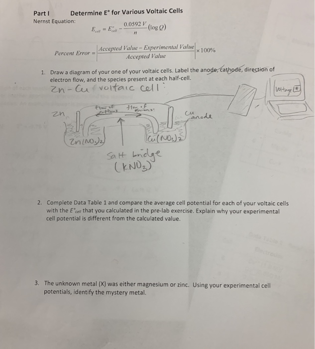 Solved Electrochemistry: Creating Voltaic Cells Data Tables | Chegg.com