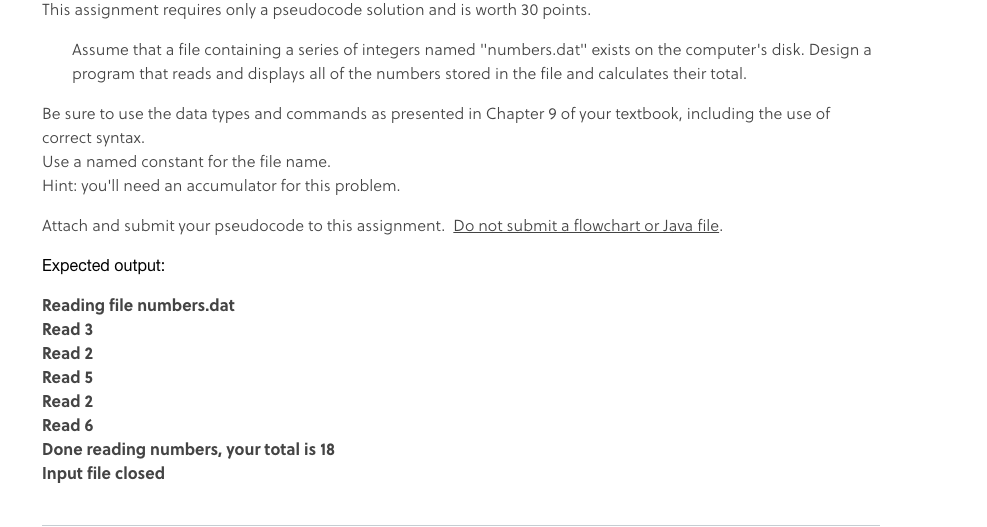 Solved This Assignment Requires Only A Pseudocode Solution