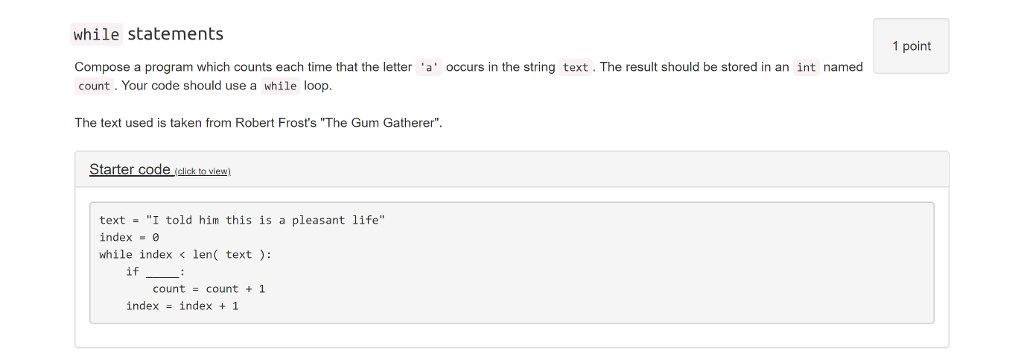 Solved while statements 1 point Compose a program which | Chegg.com