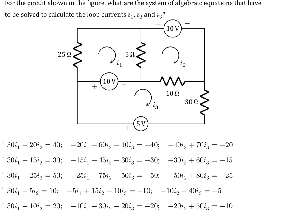 Solved For the circuit shown in the figure, what are the | Chegg.com