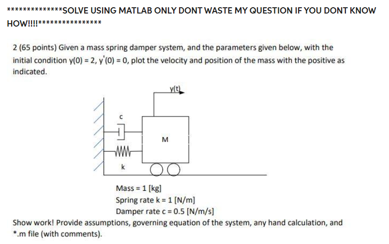 Solved HOW!!!!* **SOLVE USING MATLAB ONLY DONT WASTE MY | Chegg.com