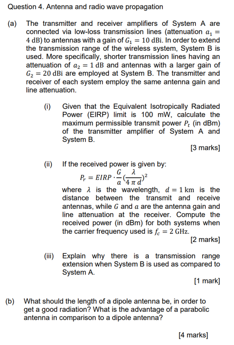 [Solved]: (a) The transmitter and receiver amplifiers of S
