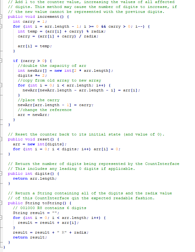 Solved How can I enhance my Java classes to have a radix of | Chegg.com