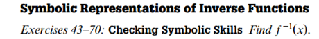 Solved Symbolic Representations of Inverse Functions | Chegg.com