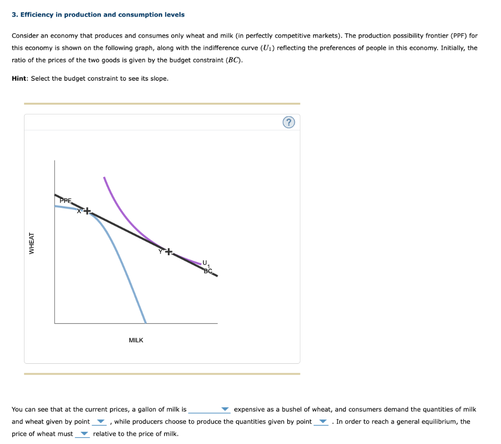 3. Efficiency in production and consumption levels | Chegg.com