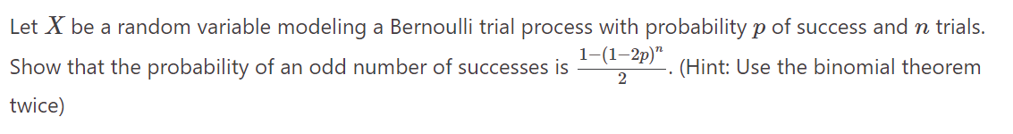 Solved Let x ﻿be a random variable modeling a Bernoulli | Chegg.com