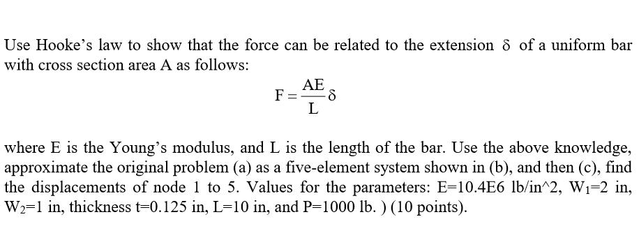 Solved Consider a bar with a variable cross section | Chegg.com