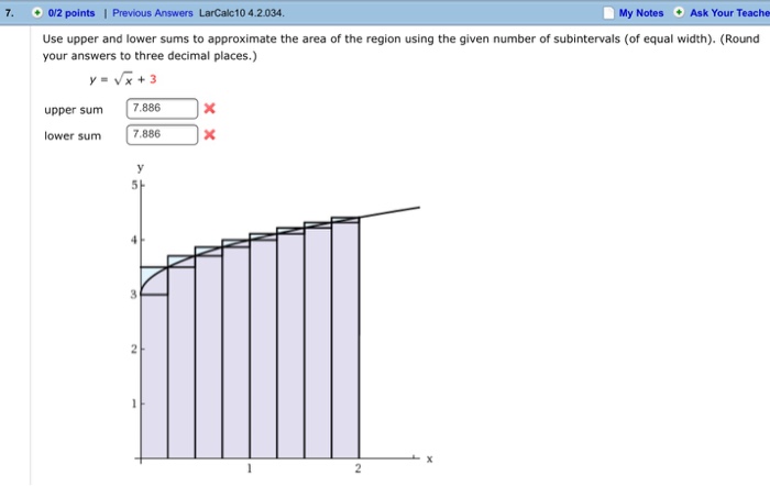 Solved Use upper and lower sums to approximate the area of | Chegg.com