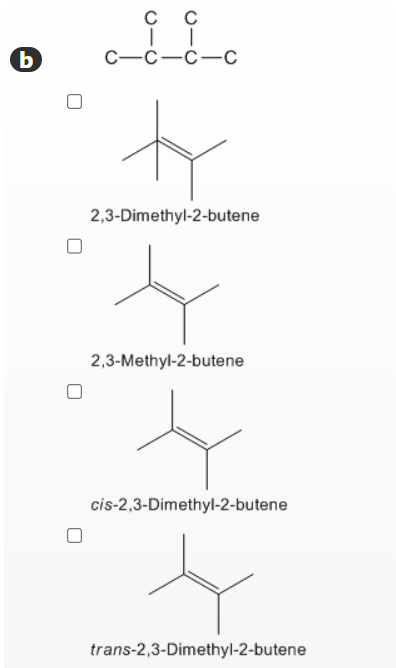 Solved Choose Correct Names And Structural Formulas For