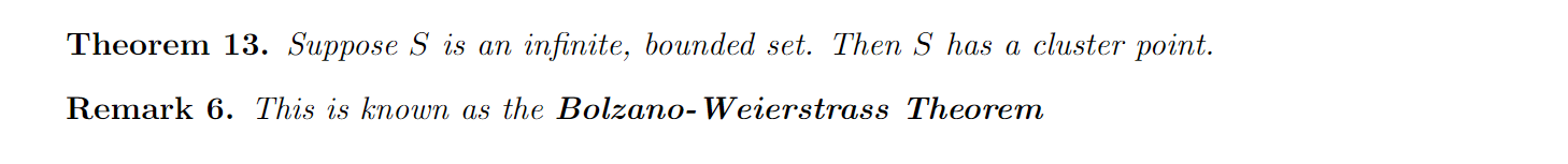 Solved Theorem 13. Suppose S is an infinite, bounded set. | Chegg.com