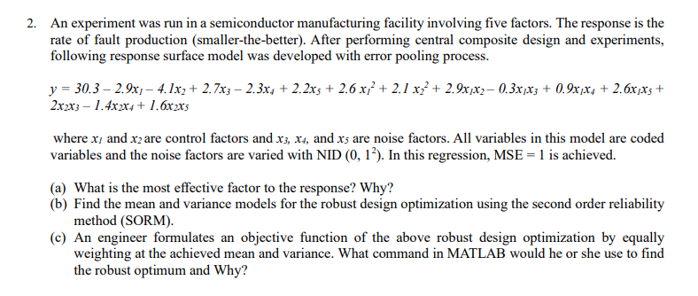 2. An experiment was run in a semiconductor | Chegg.com