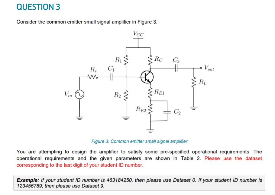 Solved Consider the common emitter small signal amplifier in | Chegg.com