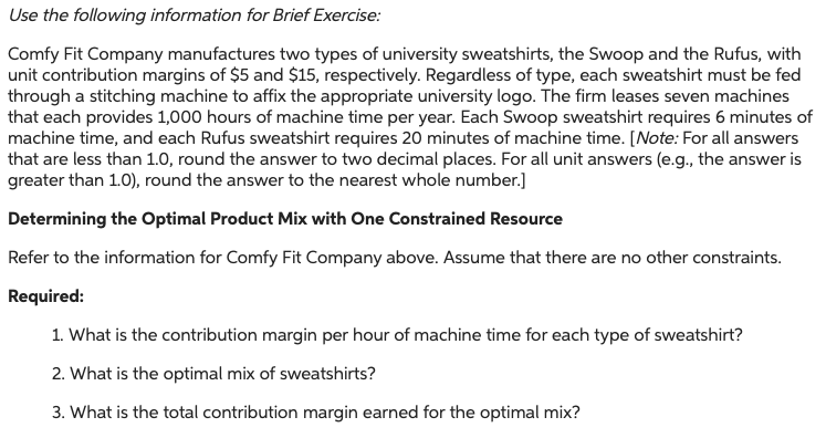 Solved Use the following information for Brief Exercise: | Chegg.com