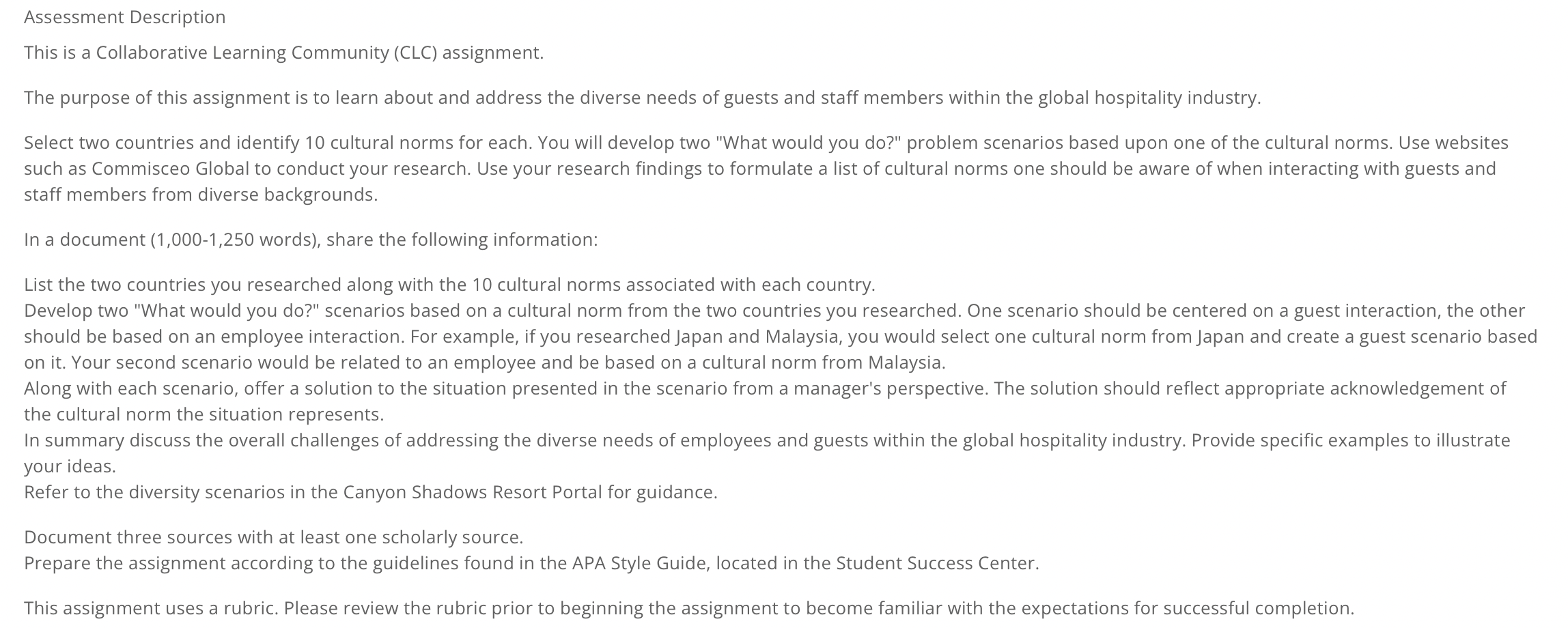 Solved Assessment Description This is a Collaborative | Chegg.com