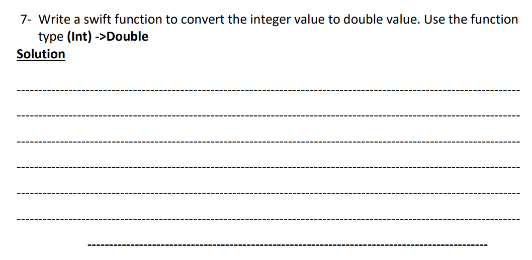Solved 7- Write a swift function to convert the integer | Chegg.com