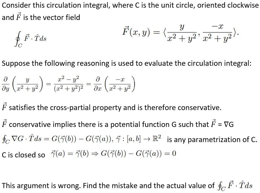 Solved Consider this circulation integral, where C is the | Chegg.com