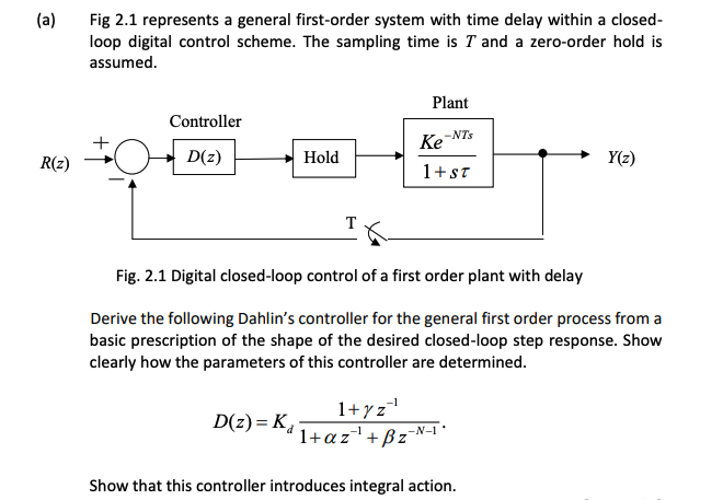 (a) Fig 2.1 represents a general first-order system | Chegg.com