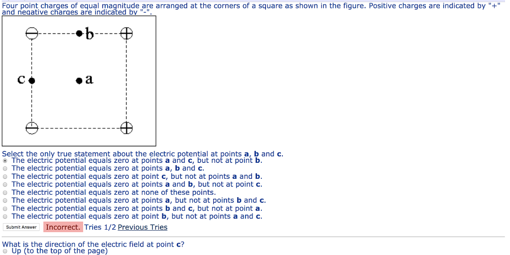 Solved Four point charges of equal magnitude are arranged at | Chegg.com