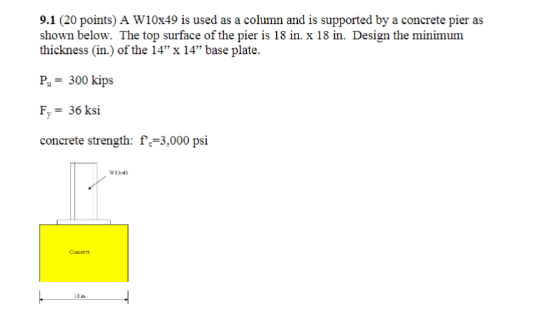 Solved 9.1 (20 points) A W10x49 is used as a column and is | Chegg.com