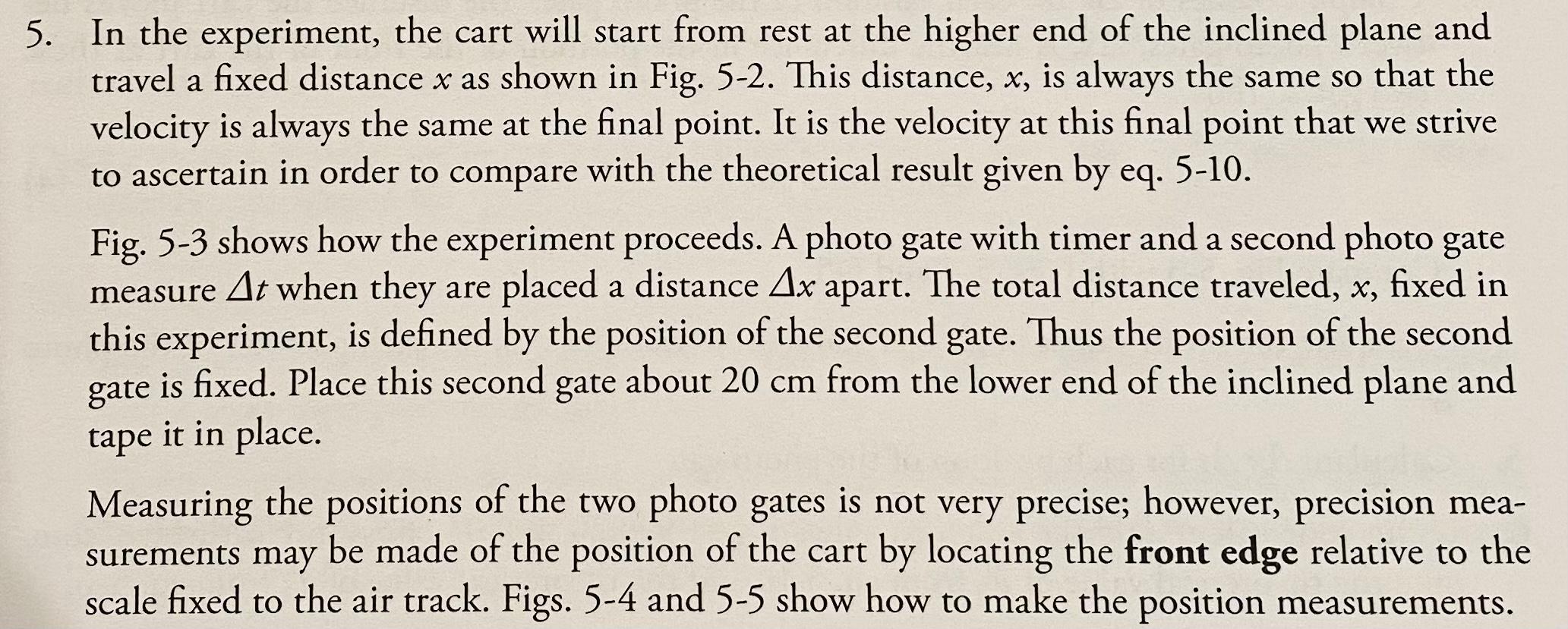 Solved 5 Experiment INSTANTANEOUS VELOCITY IN ONE DIMENSION | Chegg.com