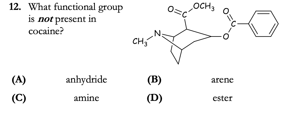 Solved OCH3 12. What functional group is not present in | Chegg.com