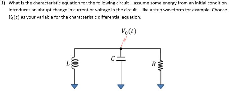 Solved 1) What is the characteristic equation for the | Chegg.com