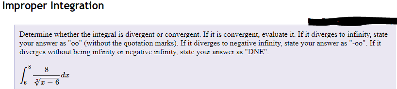 Solved Improper Integration Determine whether the integral | Chegg.com
