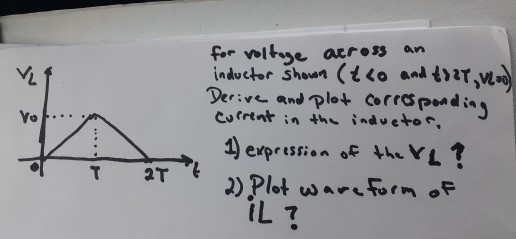 Solved for voltage across an inductor shown (to and to | Chegg.com
