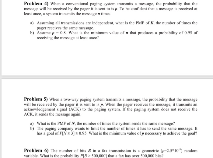 Solved Problem 4) When a conventional paging system | Chegg.com