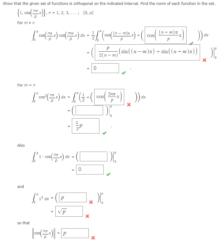 Show that the given set of functions is orthogonal on | Chegg.com