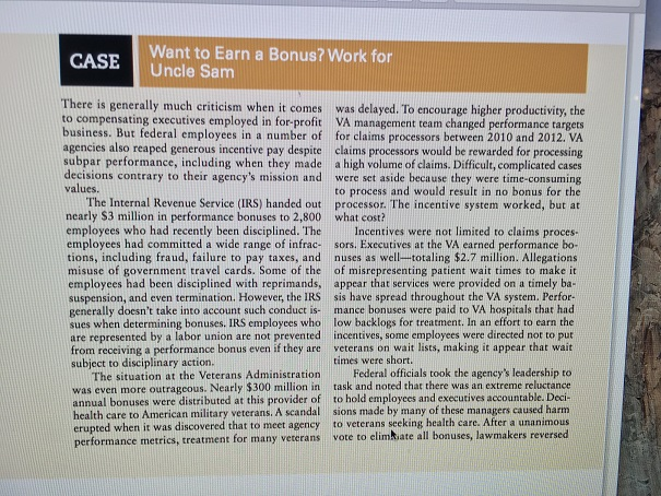 Solved Want to Earn a Bonus? Work for Uncle Sam CASE There | Chegg.com