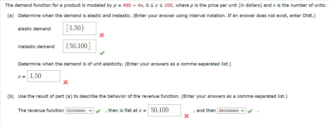 Solved The demand function for a product is modeled by | Chegg.com