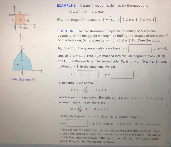 Solved EXAMPLE 1 A transformation is defined by the | Chegg.com