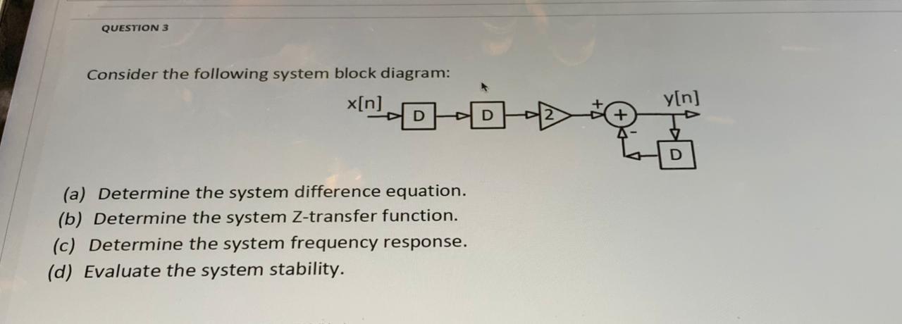 Solved QUESTION 3 Consider the following system block | Chegg.com