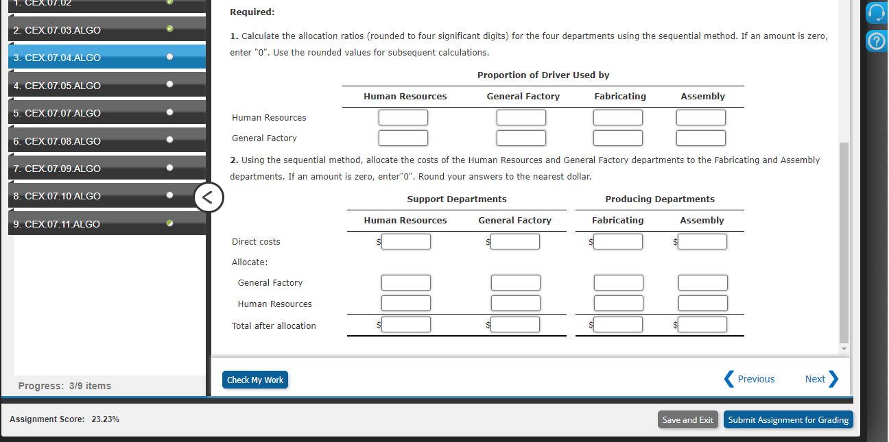 Solved Sequential (Step) Method of Support Department Cost | Chegg.com