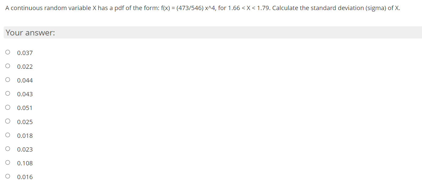 Solved A Continuous Random Variable X Has A Pdf Of The Form 5226